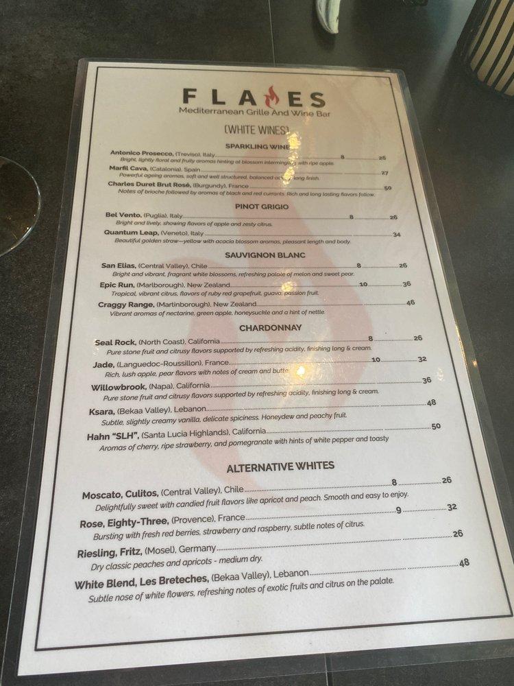 Menu at Flames Mediterranean Bar & Grill - Melbourne, Melbourne