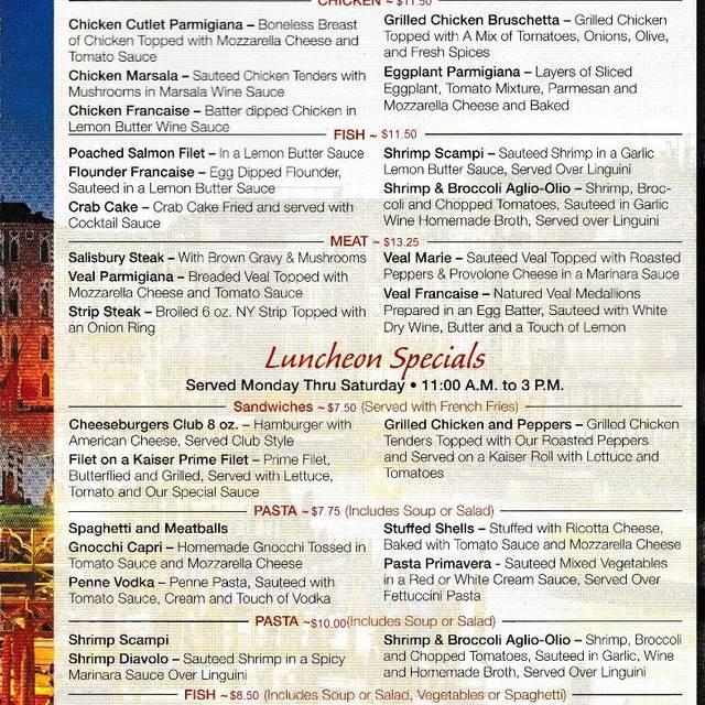 Menu at La Casa Di Lucia pub & bar, Philadelphia
