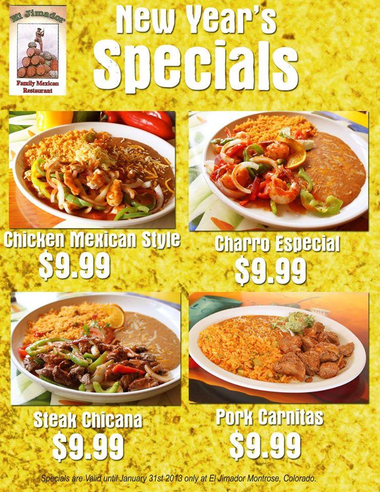Menu at El Jimador restaurant, Montrose