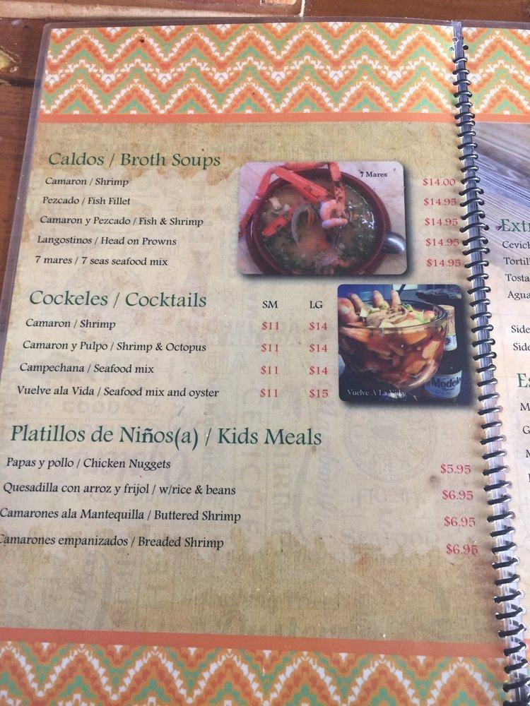 Menu at Seafood Islitas restaurant, North Highlands, A St