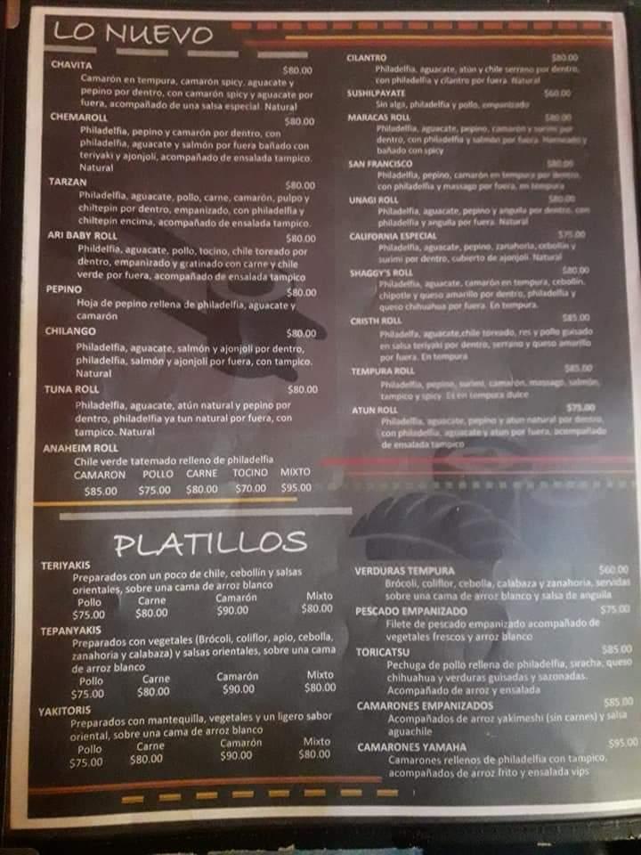 Carta del restaurante Sushi House Centro, Heroica Nogales