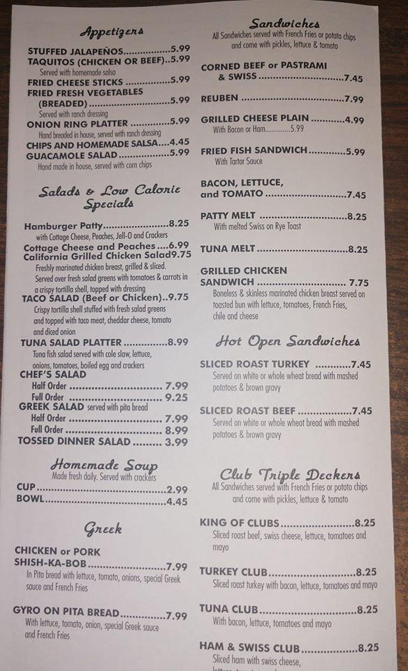 Menu at Western View Steak diner and House steakhouse, Albuquerque