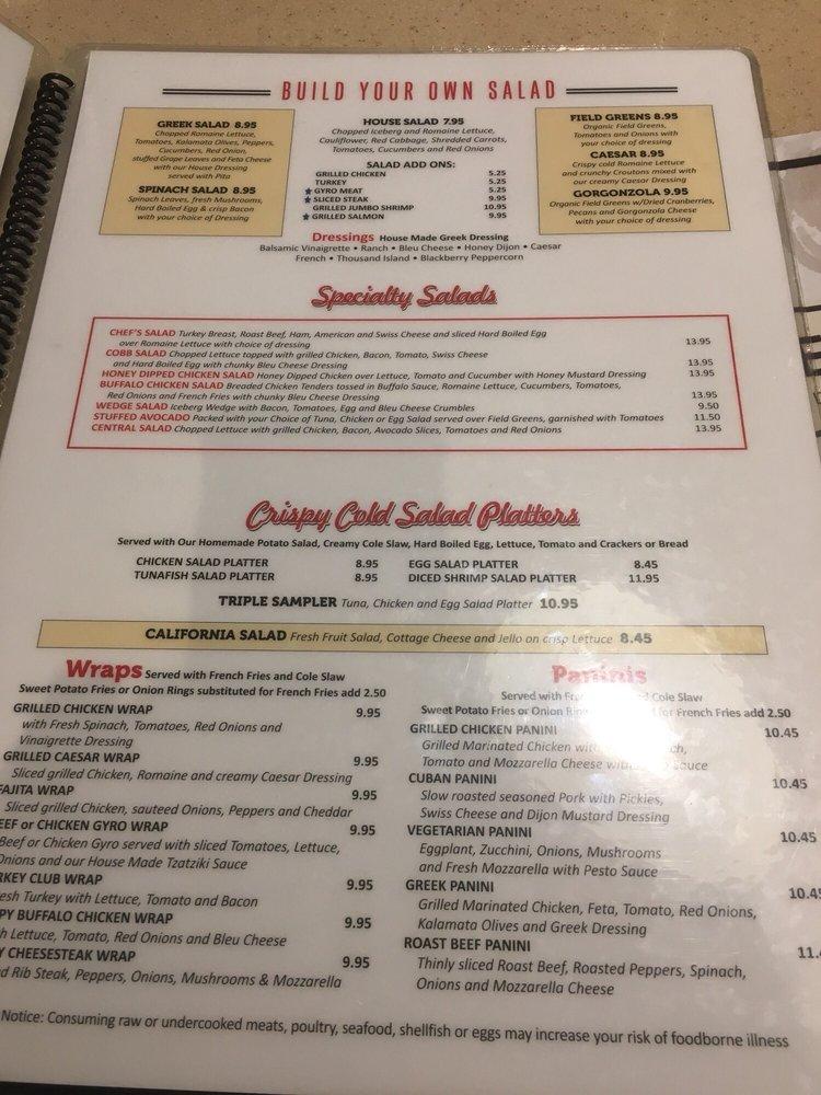 Menu at Central Diner & Grille restaurant, Pittsburgh