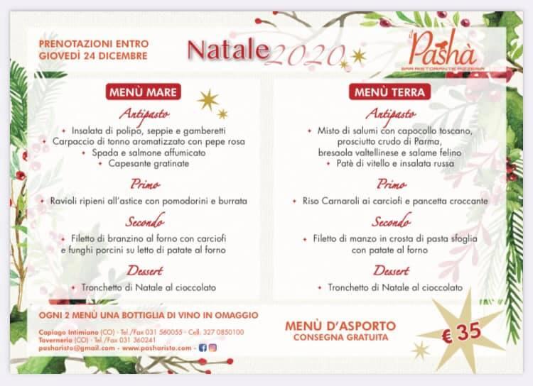 Menu da Pashà ristorante, Capiago Intimiano