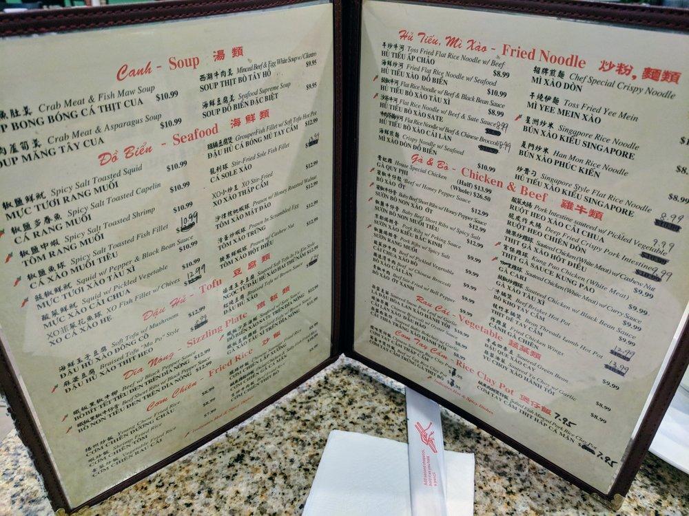 Menu at Wing Kee restaurant, Houston, Wilcrest Dr B