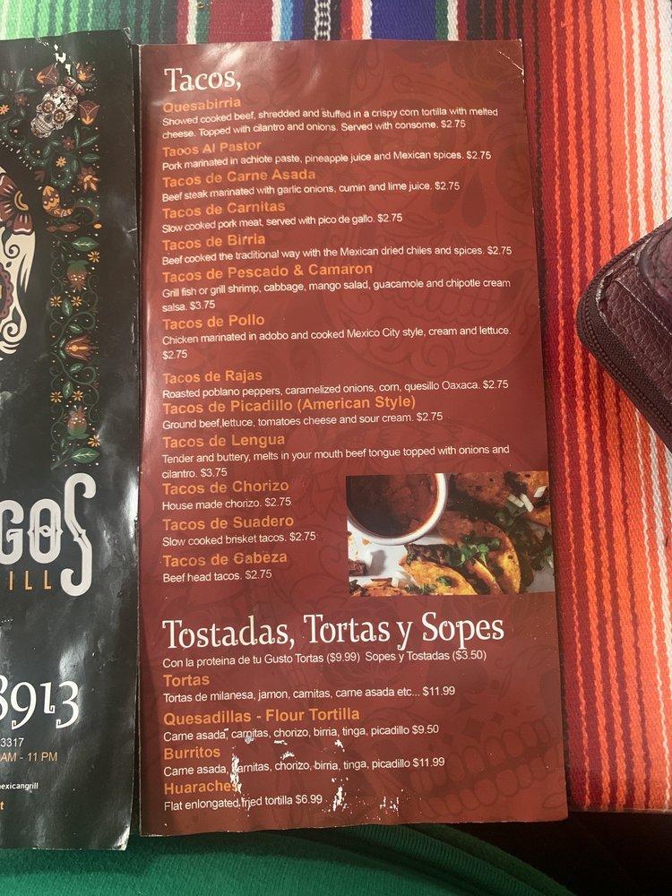 Menu at Chilangos Mexican Grill restaurant, Plantation