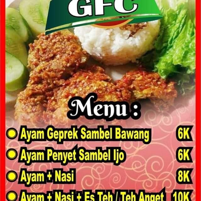 Menu at KEDAI GFC (Galang Fried chicken), Karangmojo