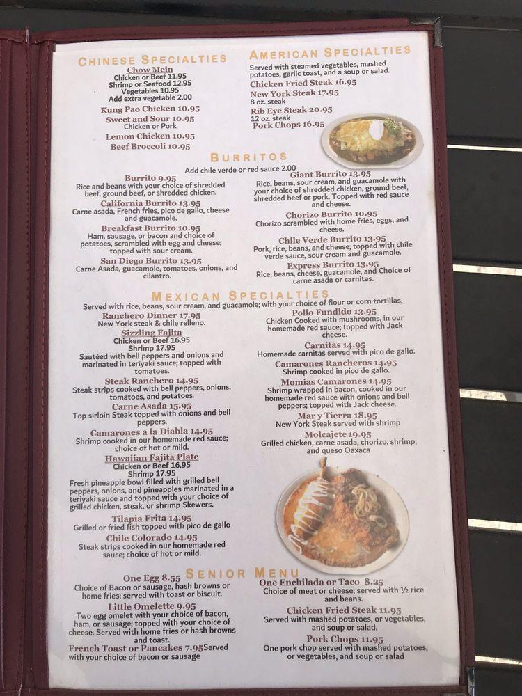 Menu at Lucio’s restaurant, Quincy, 875 E Main St