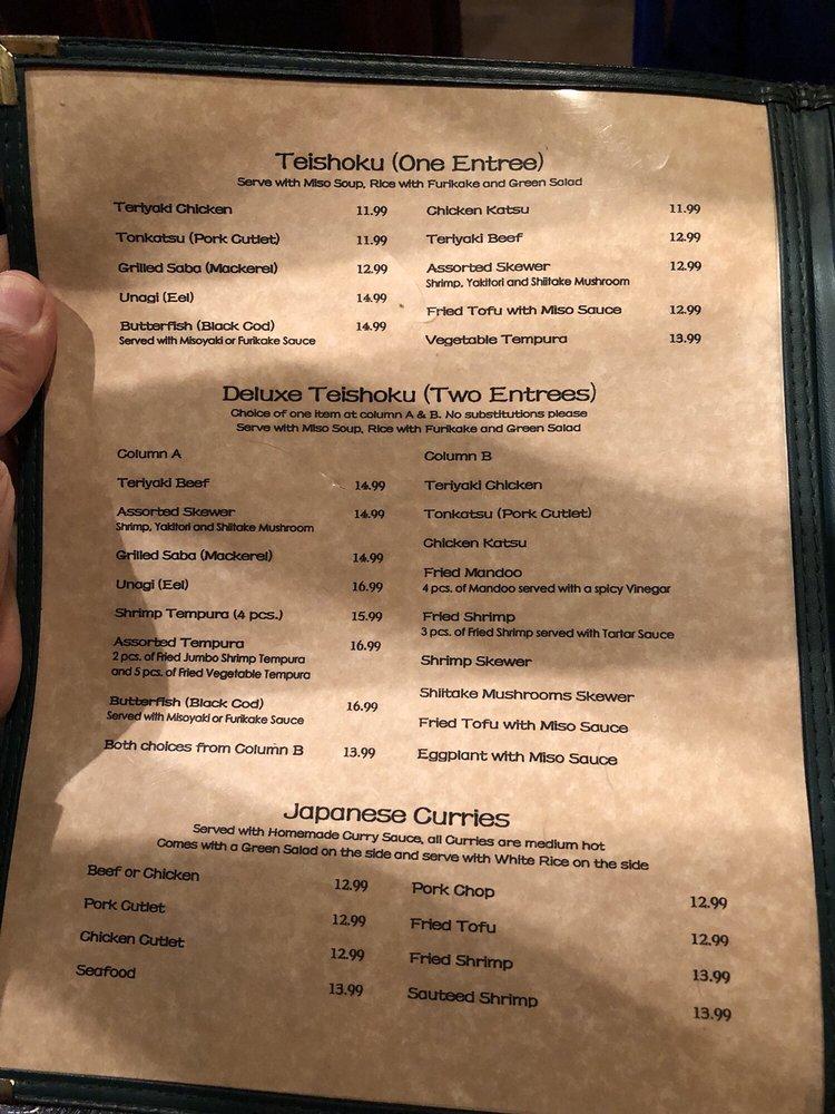 Menu at Sunlight Café restaurant, Hilo, Kilauea Ave
