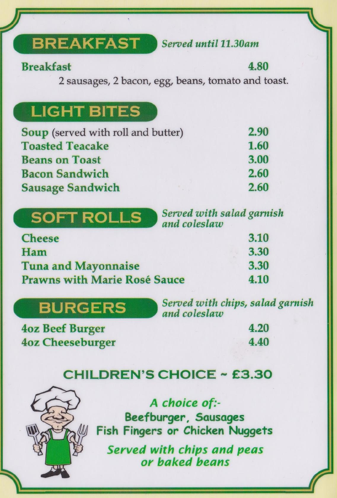 Menu at The Pines Coffee Lounge & Diner restaurant, Filey