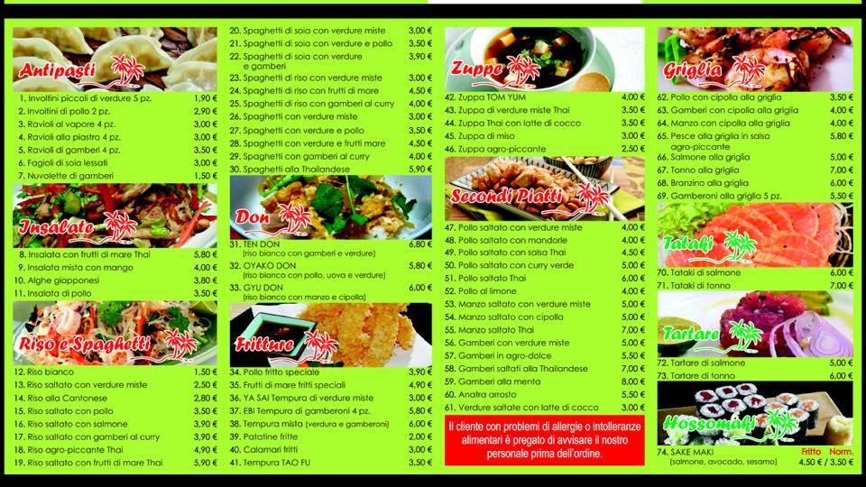 Menu at Ting Ting restaurant, Verona