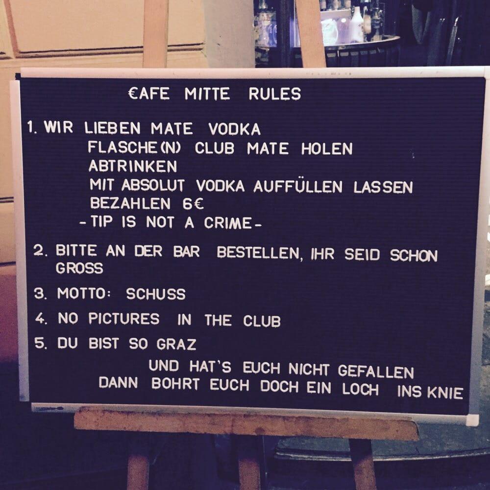 Speisekarte von Cafe Mitte, Graz