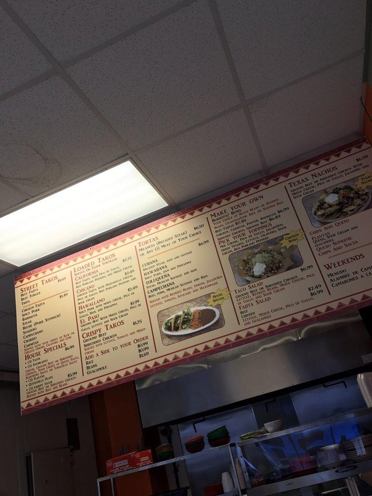 Menu at Mr. Tako restaurant, McKinney