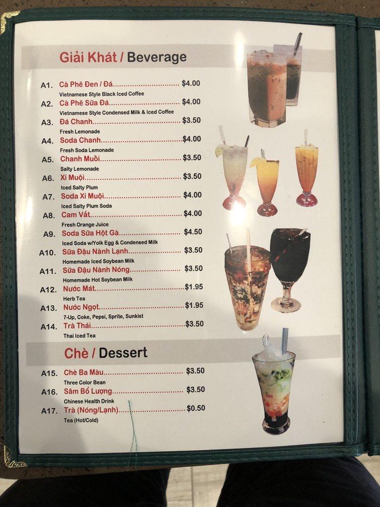 Menu at Pho King restaurant, Oakland, 207 E 18th St