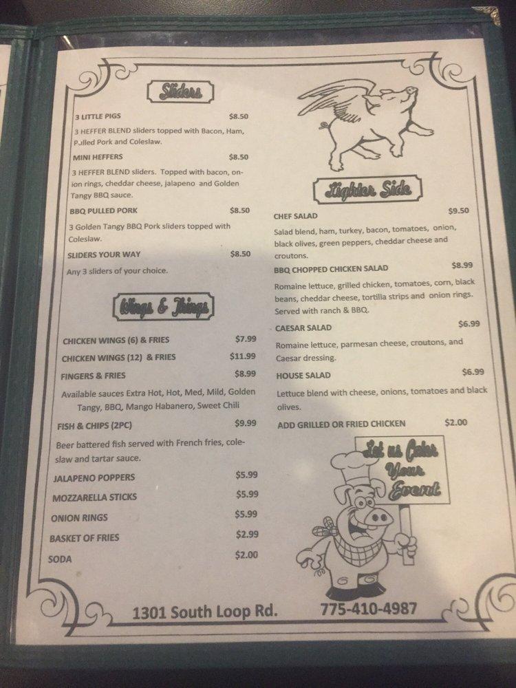 Menu at The Office Bar, Pahrump