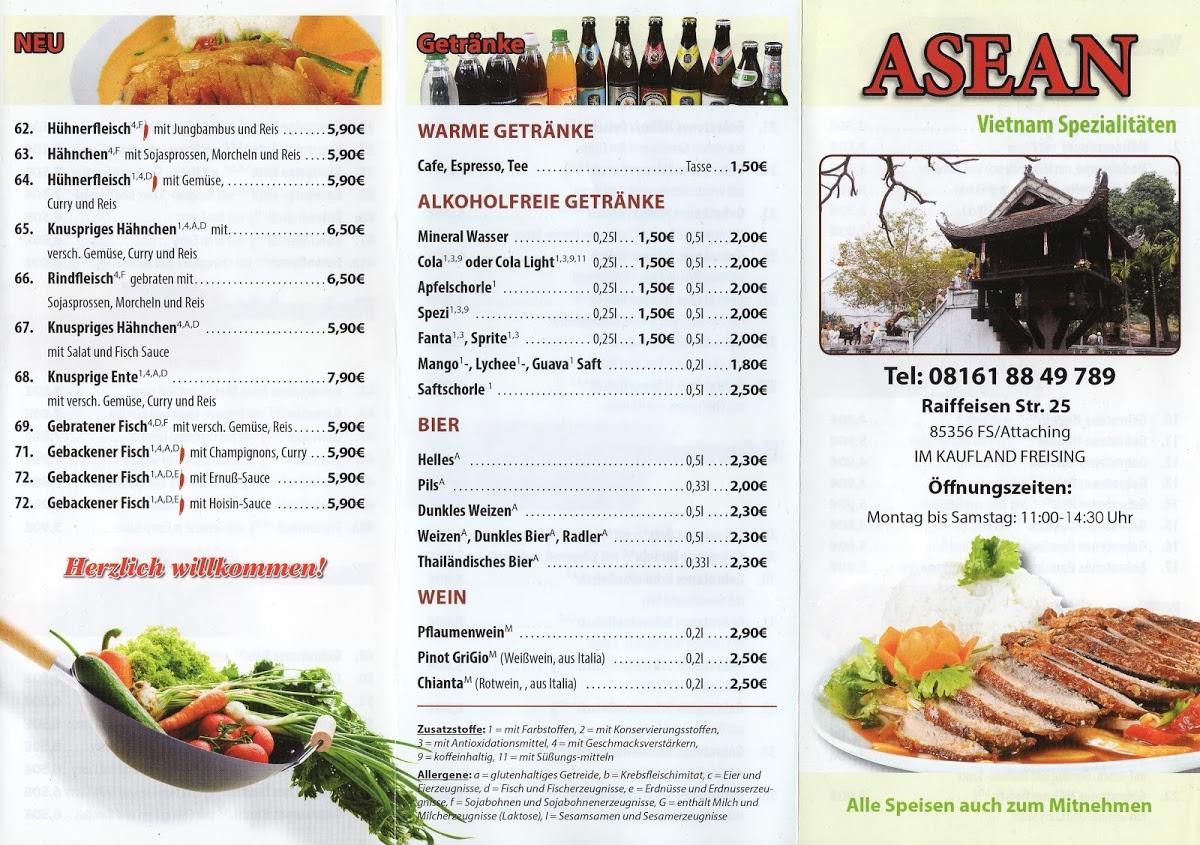 Speisekarte von ASEAN restaurant, Freising
