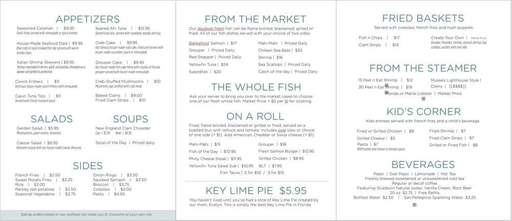 Menu at Lighthouse Seafood Market & Cafe, Lake Mary, 101 N Country Club Rd