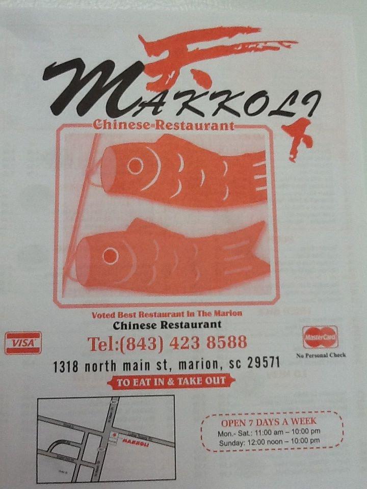 Makkoli Chinese Restaurant in Marion - Restaurant menu and reviews