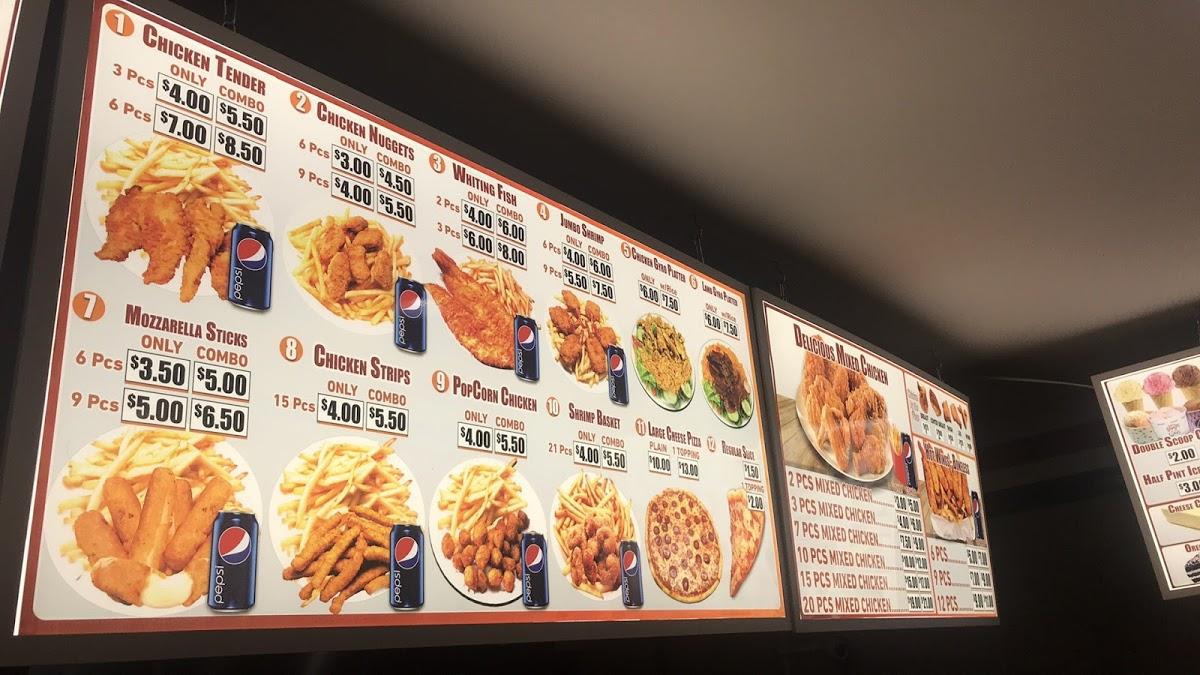 Menu at New York Fried Chicken, Pizza, and Platters restaurant, Plainfield