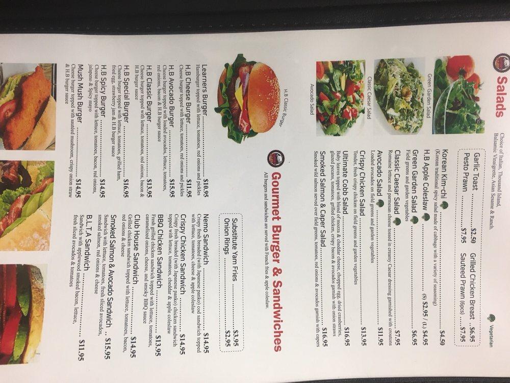 Menu at Hungry Bear restaurant, Fort Saint John