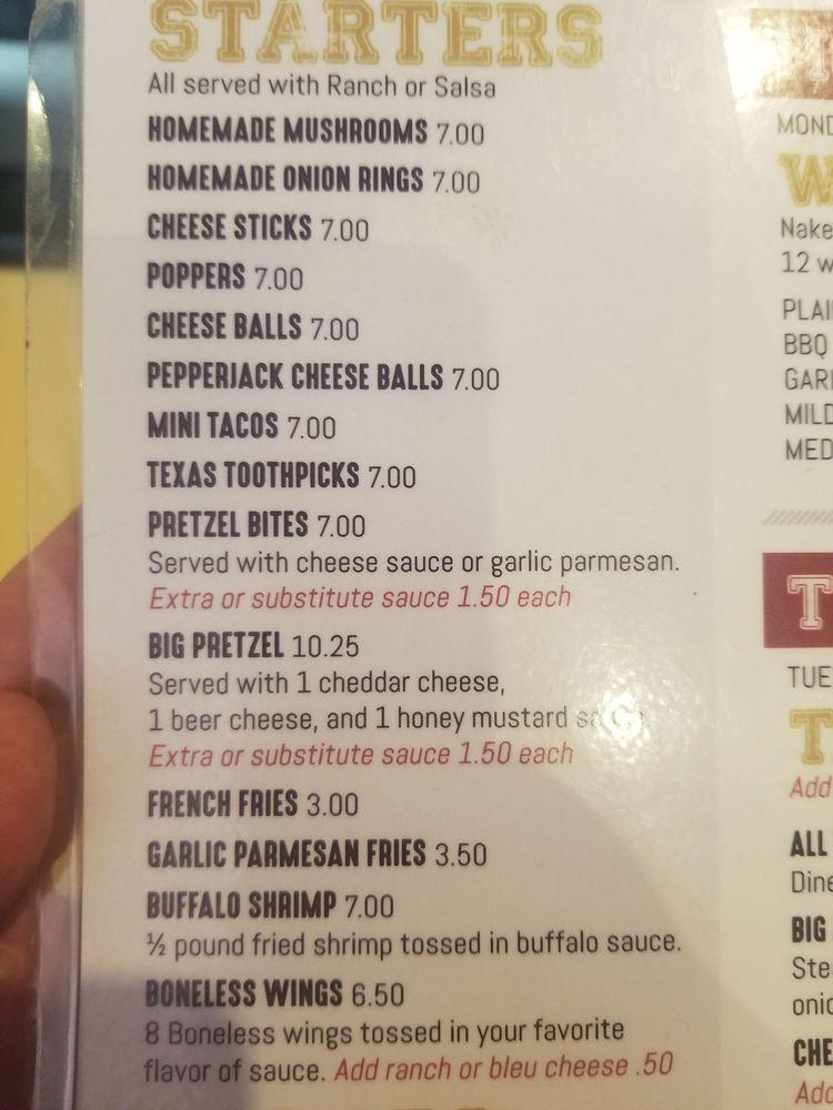Menu at Jake's Pourhouse pub & bar, LaSalle