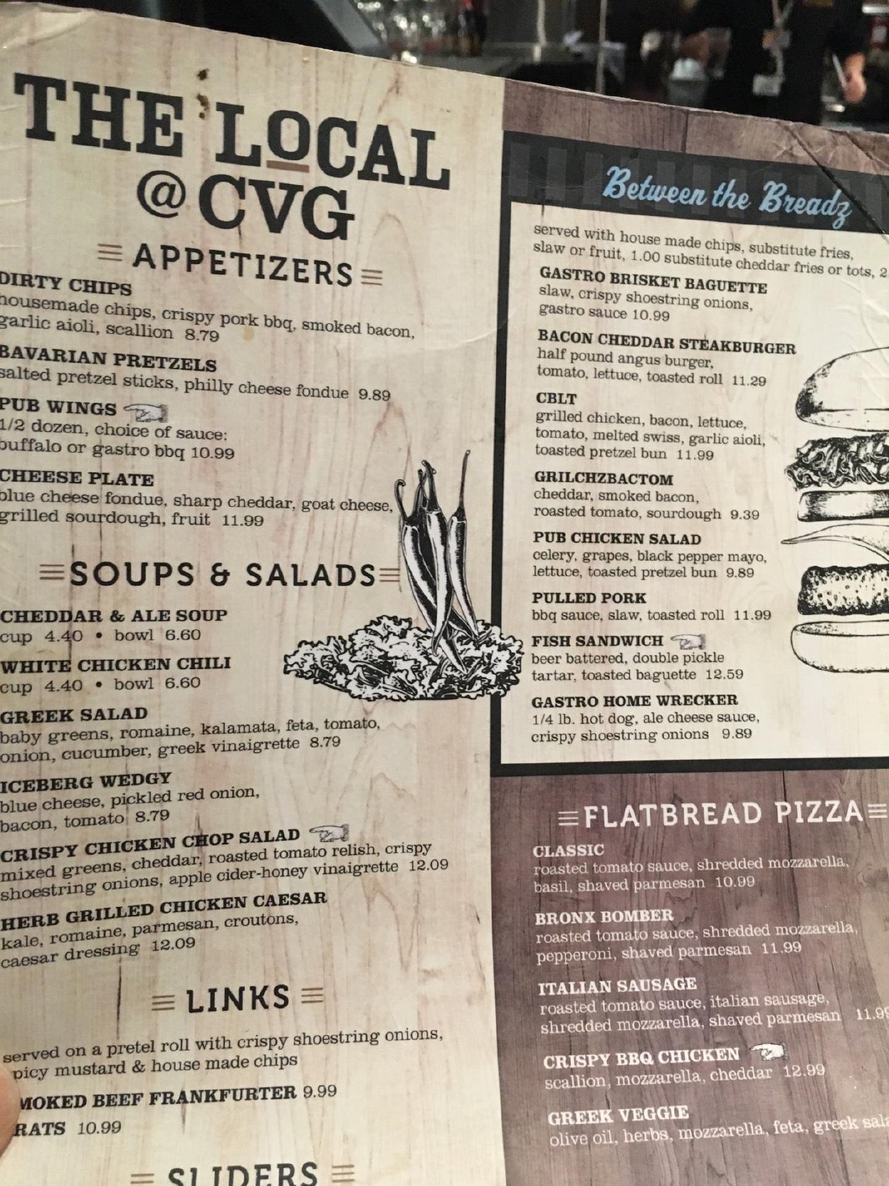 Menu at The Local CVG pub & bar, Burlington