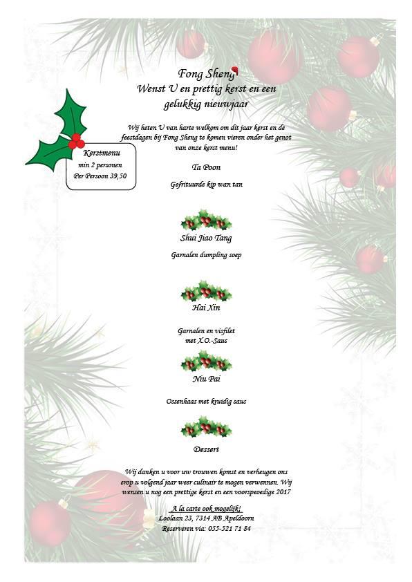 Menu at Fong Sheng, Apeldoorn