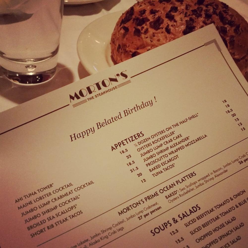 Menu at Morton's The Steakhouse, Baltimore