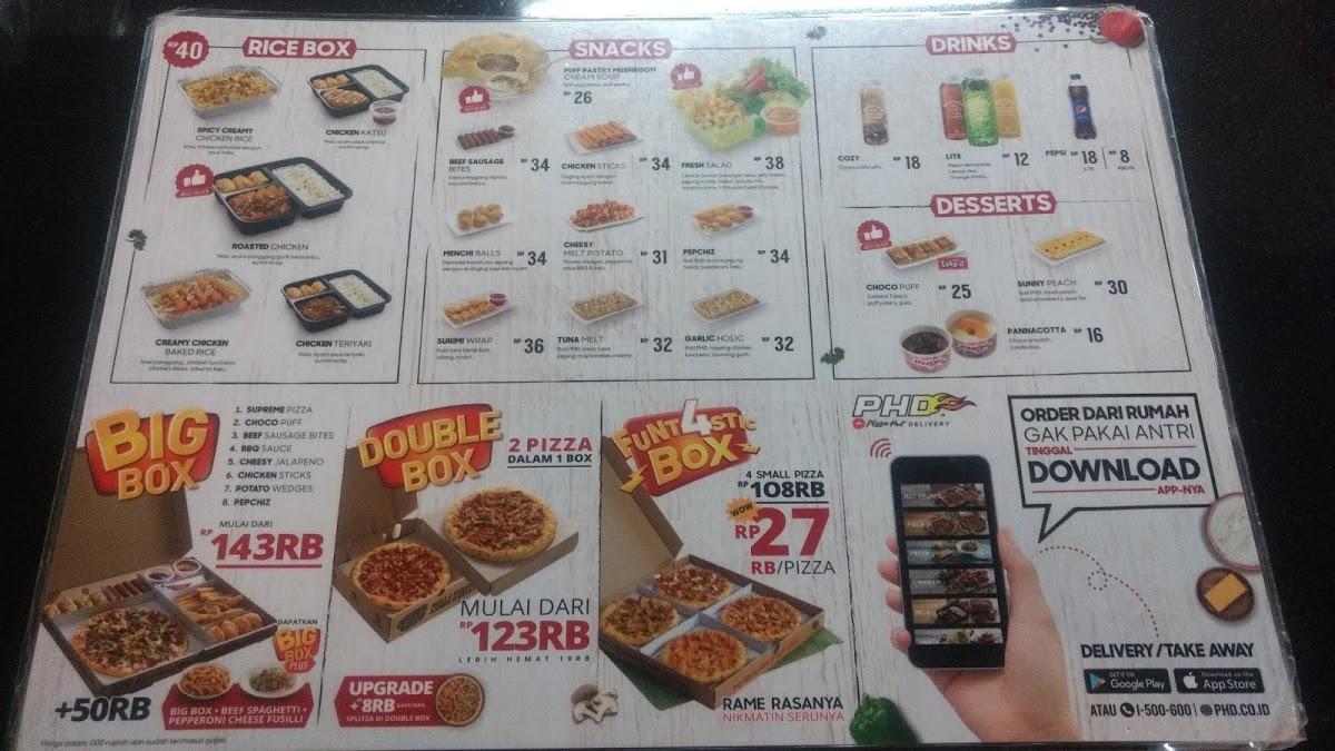 Menu at Pizza Hut Delivery Indonesia pizzeria, Jakarta, Jl. Thamrin ...