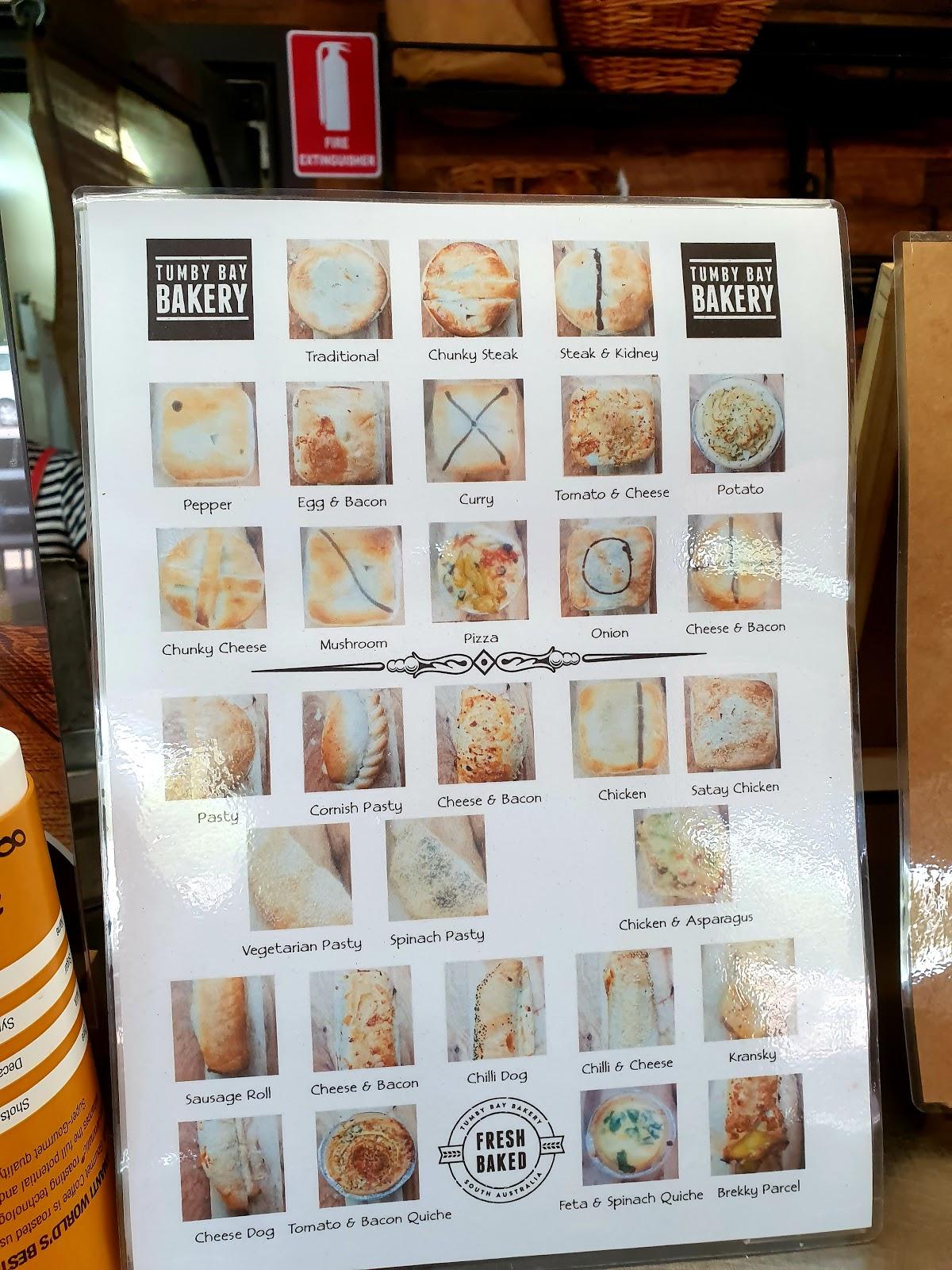 Menu at Tumby Bay Bakery, Tumby Bay