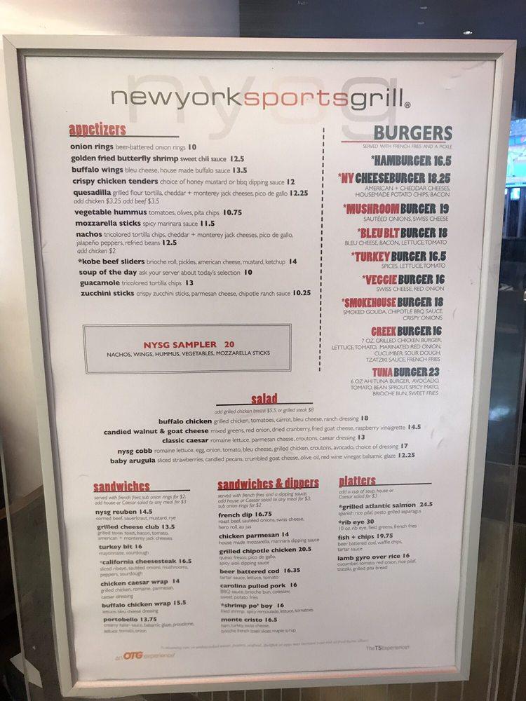 Menu at New York Sports Grill pub & bar, New York City, JFK ...