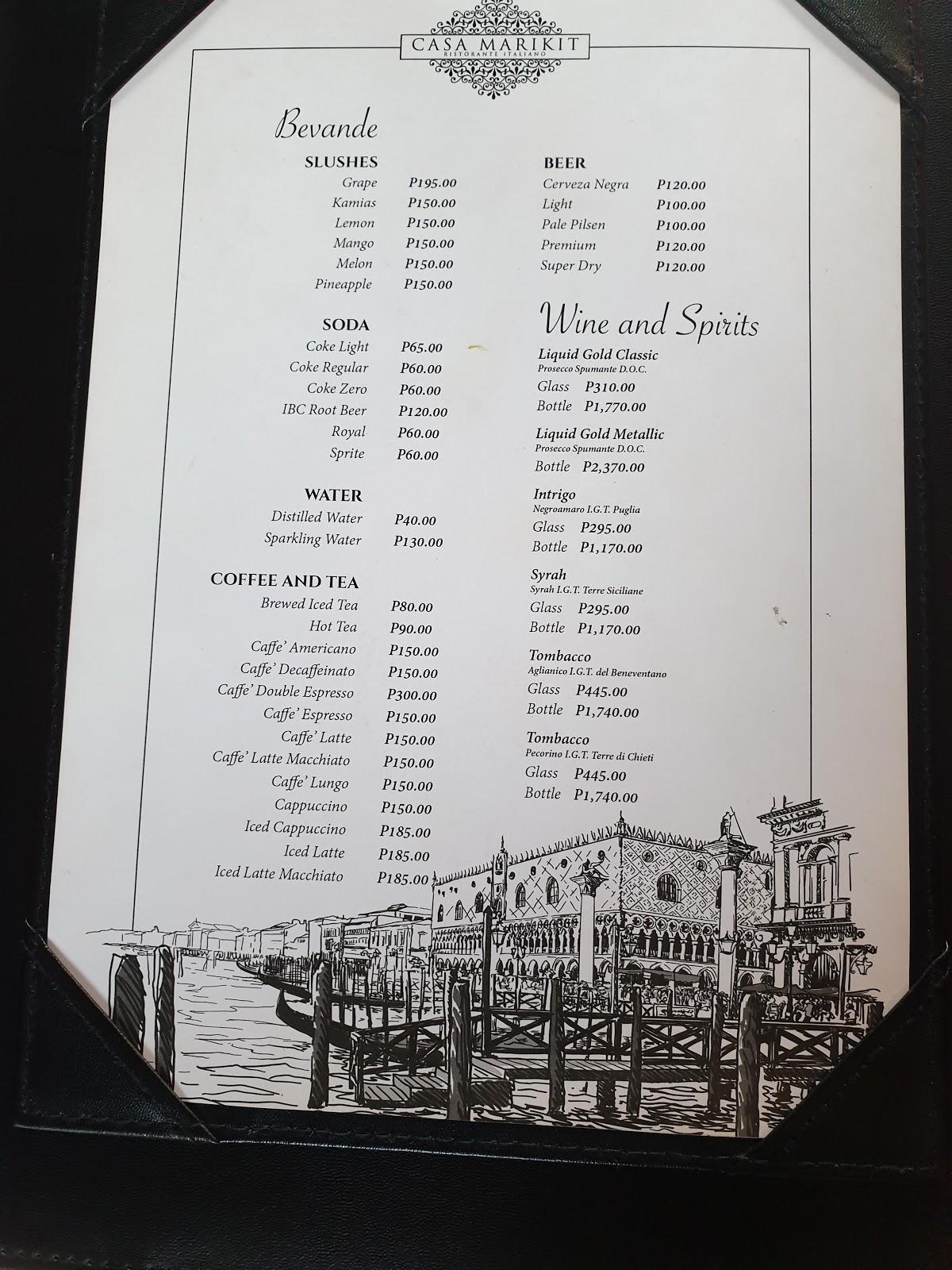 Menu at Casa Marikit restaurant, Lipa, W4VC+89X