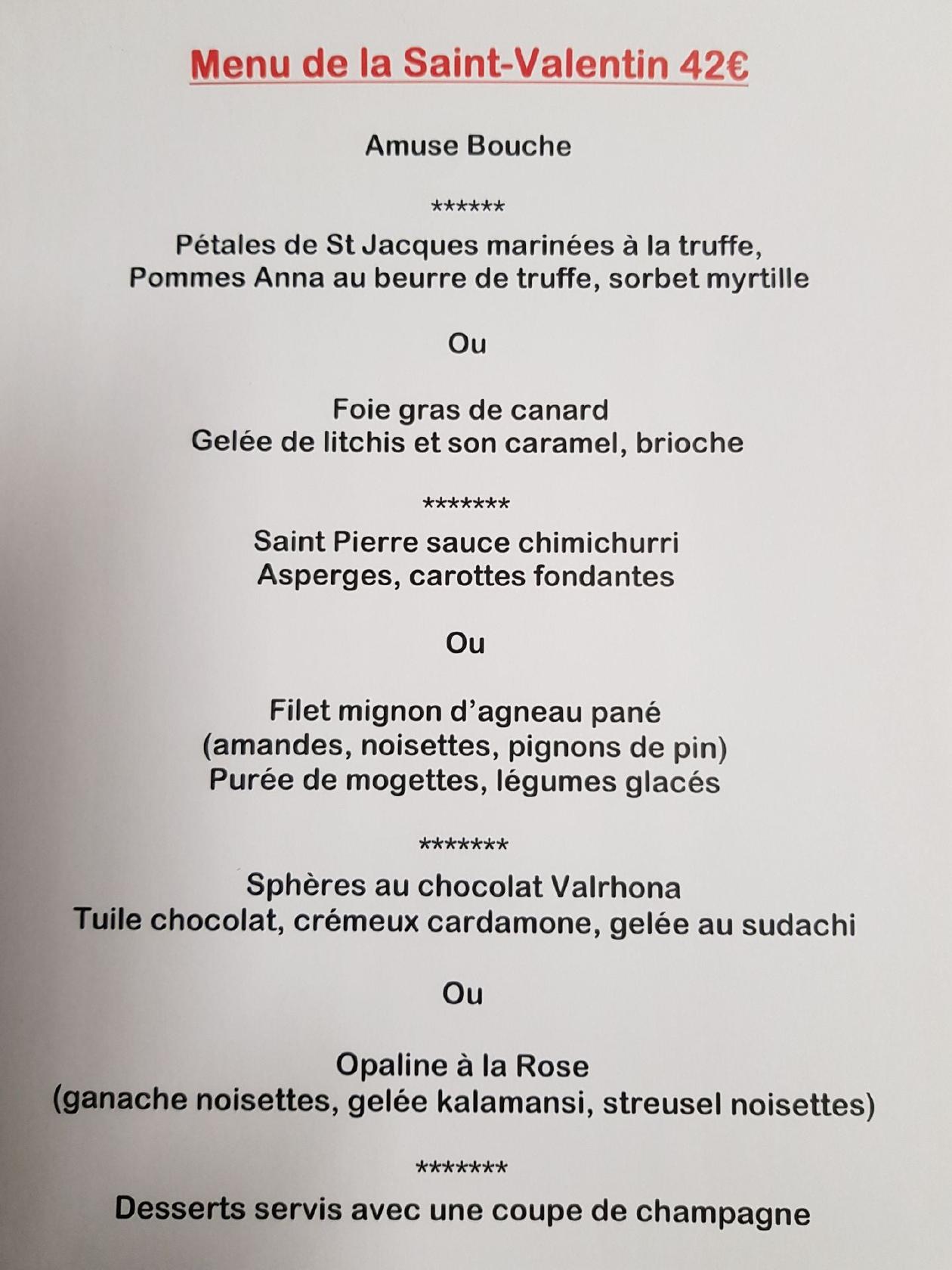 Menu at Restaurant Chez Camille, Cesson-Sévigné
