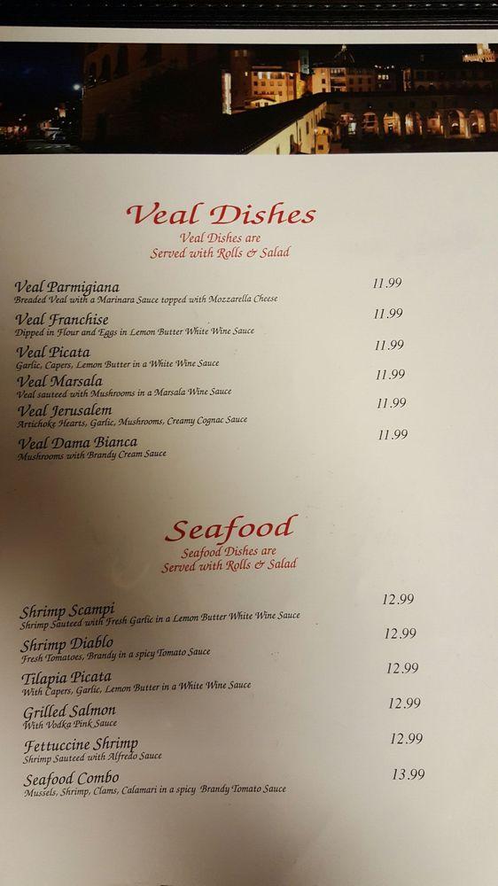 Menu at Fontana Italian Restaurant, Moore