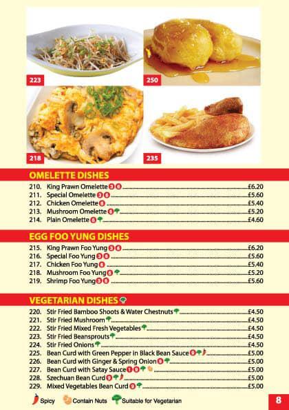 Menu at Golden Dragon fast food, Felixstowe, 3 Granville Rd