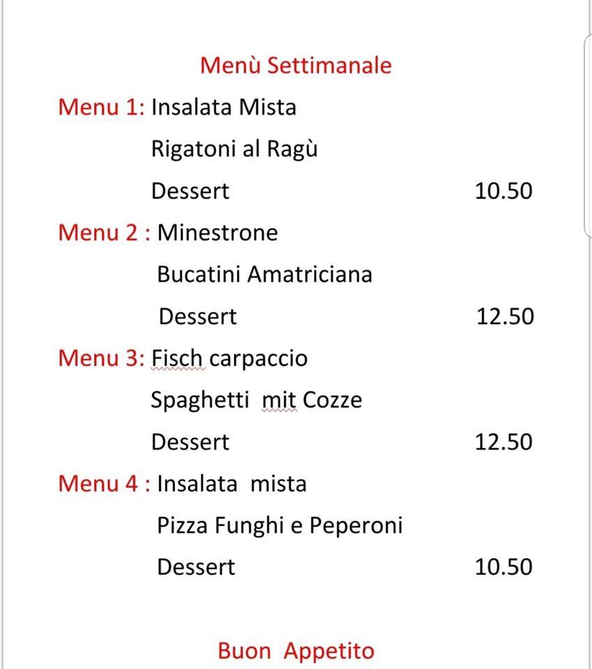 Speisekarte von il camino pizza, Peißenberg