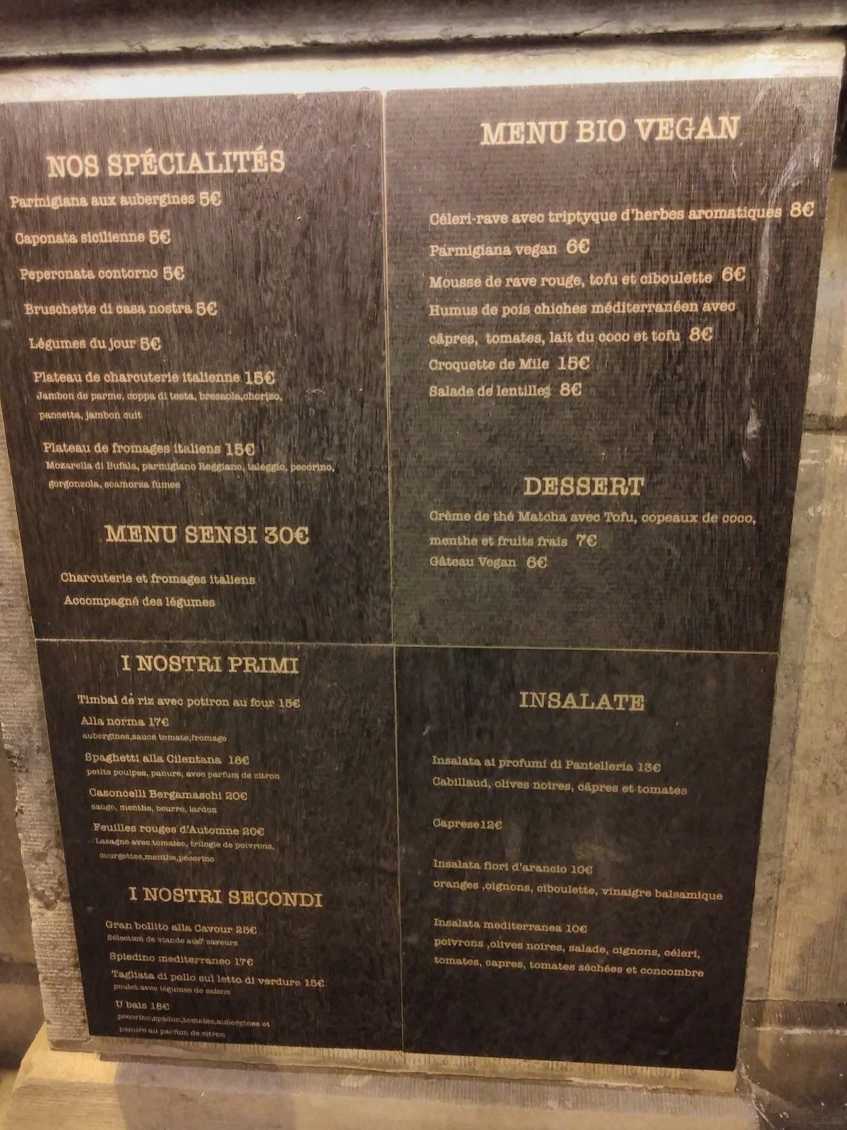 Menu at Sensi Concept Store - Restaurant - Brussels, Brussels