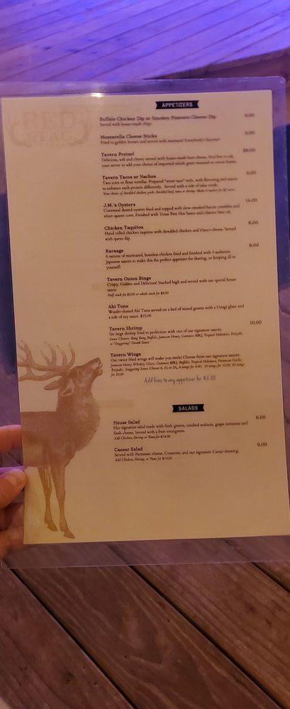 Menu at The Red Stag Tavern pub & bar, Vidalia
