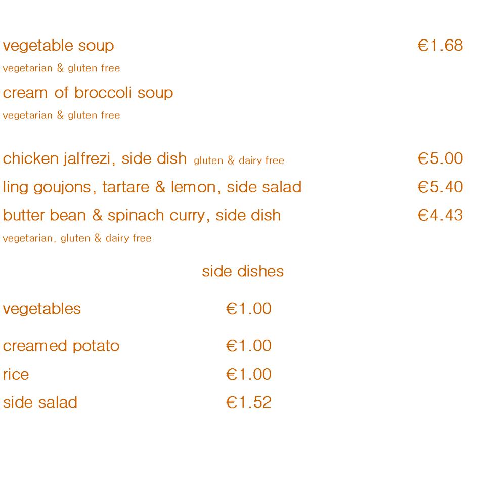 Carta de DCU Business School Cafe, Dublin