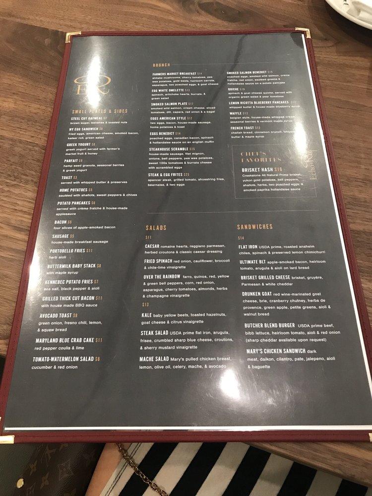 Carta del pub y bar Echo & Rig, Sacramento, 500 NW J St Suite 150