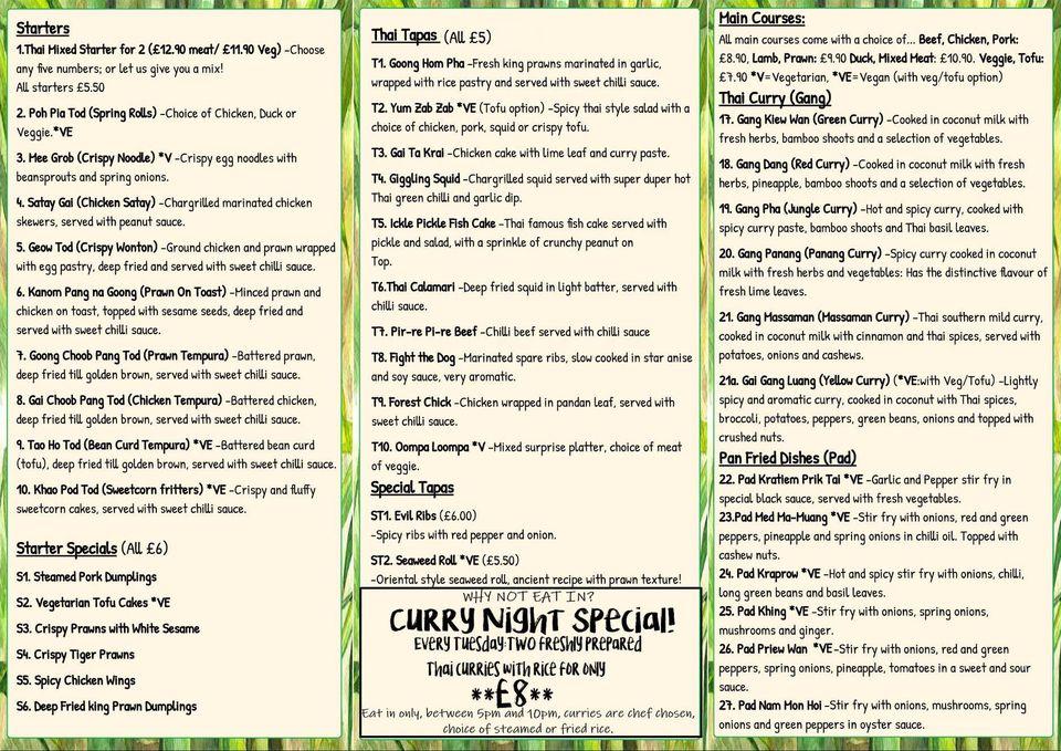 Menu at Three Wise Monkeys pub & bar, Todmorden