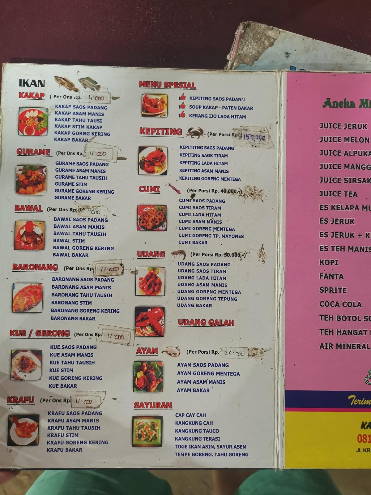 Menu at Benhil Jaya restaurant, Bandulu