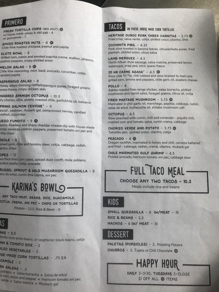 Menu at Cochinito pub & bar, Spokane