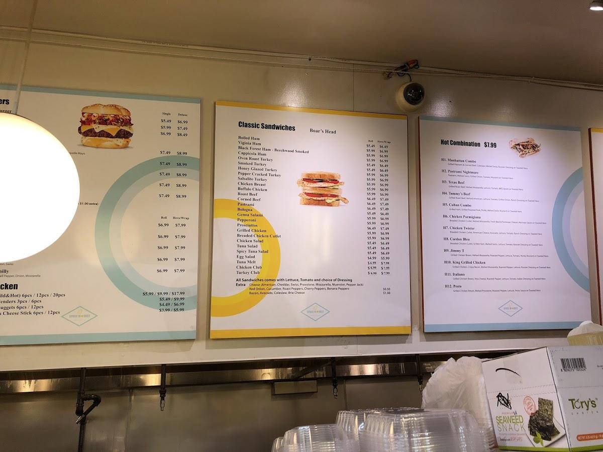 Menu at Space 62 Market cafe, New York City, 1st Ave.