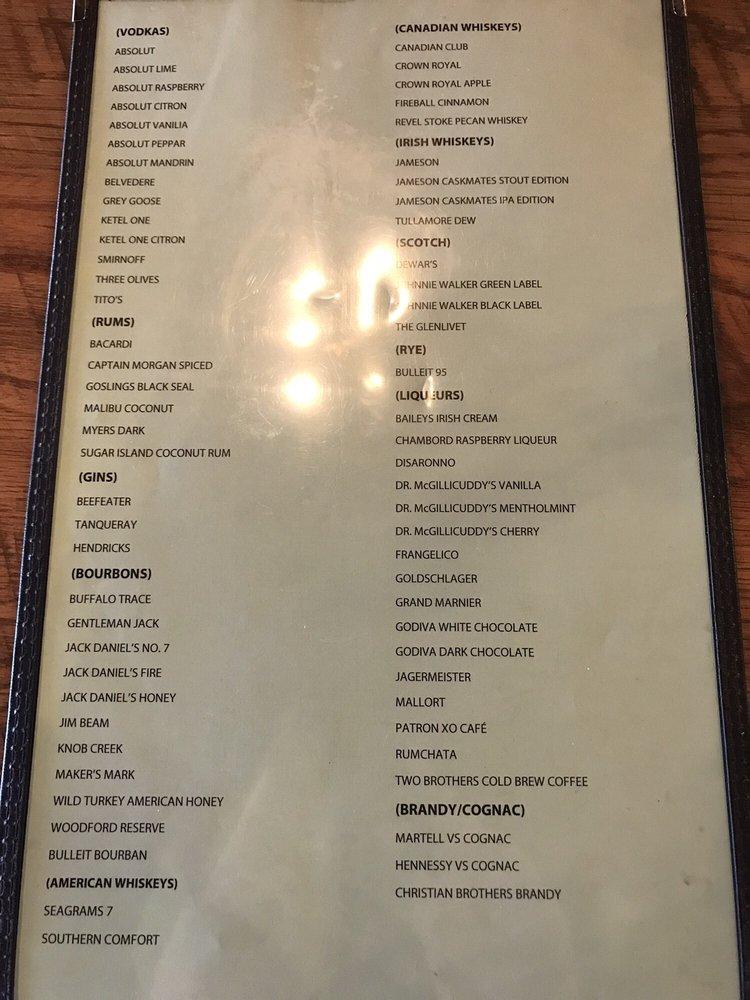Menu at Woody's Sports Bar, Wood Dale
