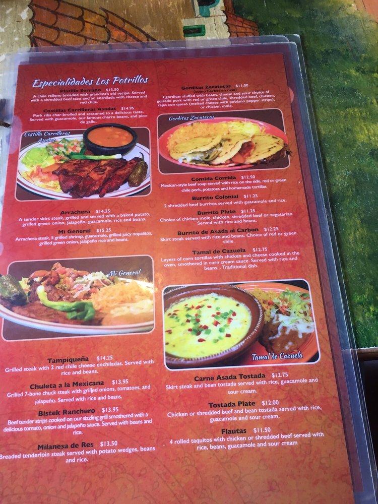 Menu at Los Potrillos pub & bar, Santa Fe