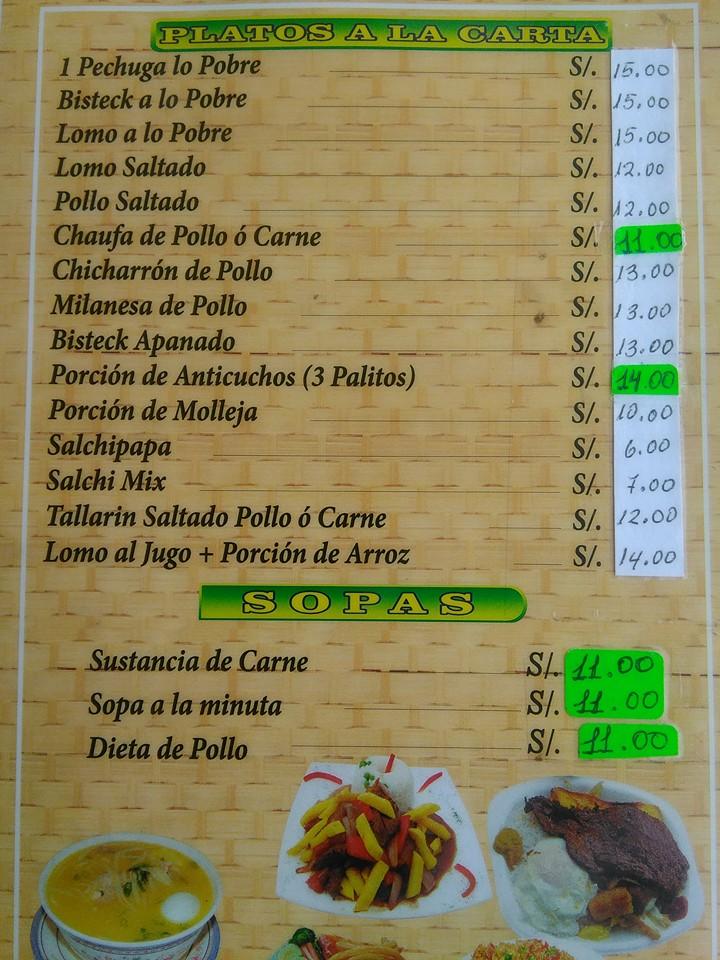Carta del restaurante TIZON Y LEÑA, Puente Piedra