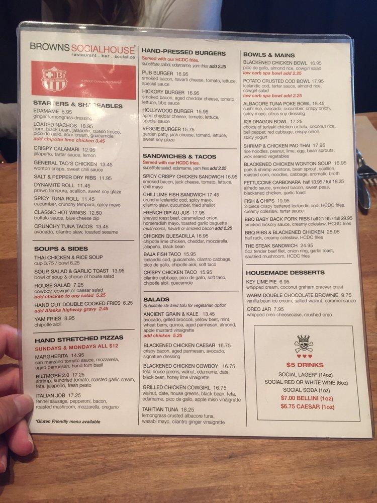 Menu at Browns Socialhouse Dawson Creek pub & bar, Dawson Creek