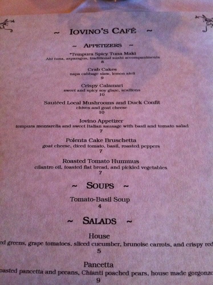 Menu at Cafe io, Mount Lebanon, 300 Beverly Rd