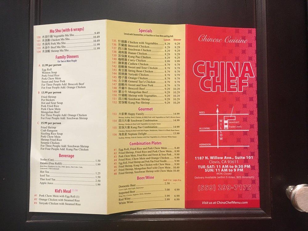 Menu at China Chef restaurant, Clovis, N Willow Ave #101